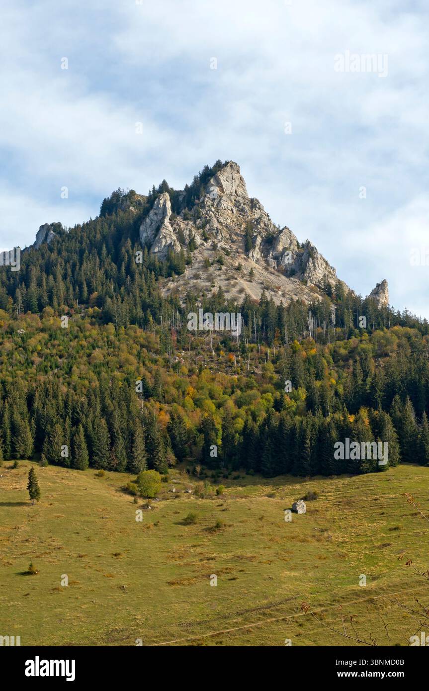 Summit Mont Cesar, Bernex, limestone peak in the French Chablais, Savoy ...