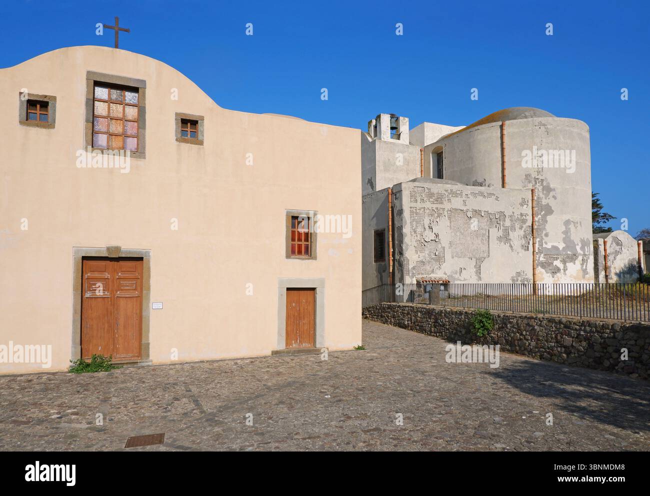 Addolorata church and Immacolata church (on the right) in Lipari castle ...