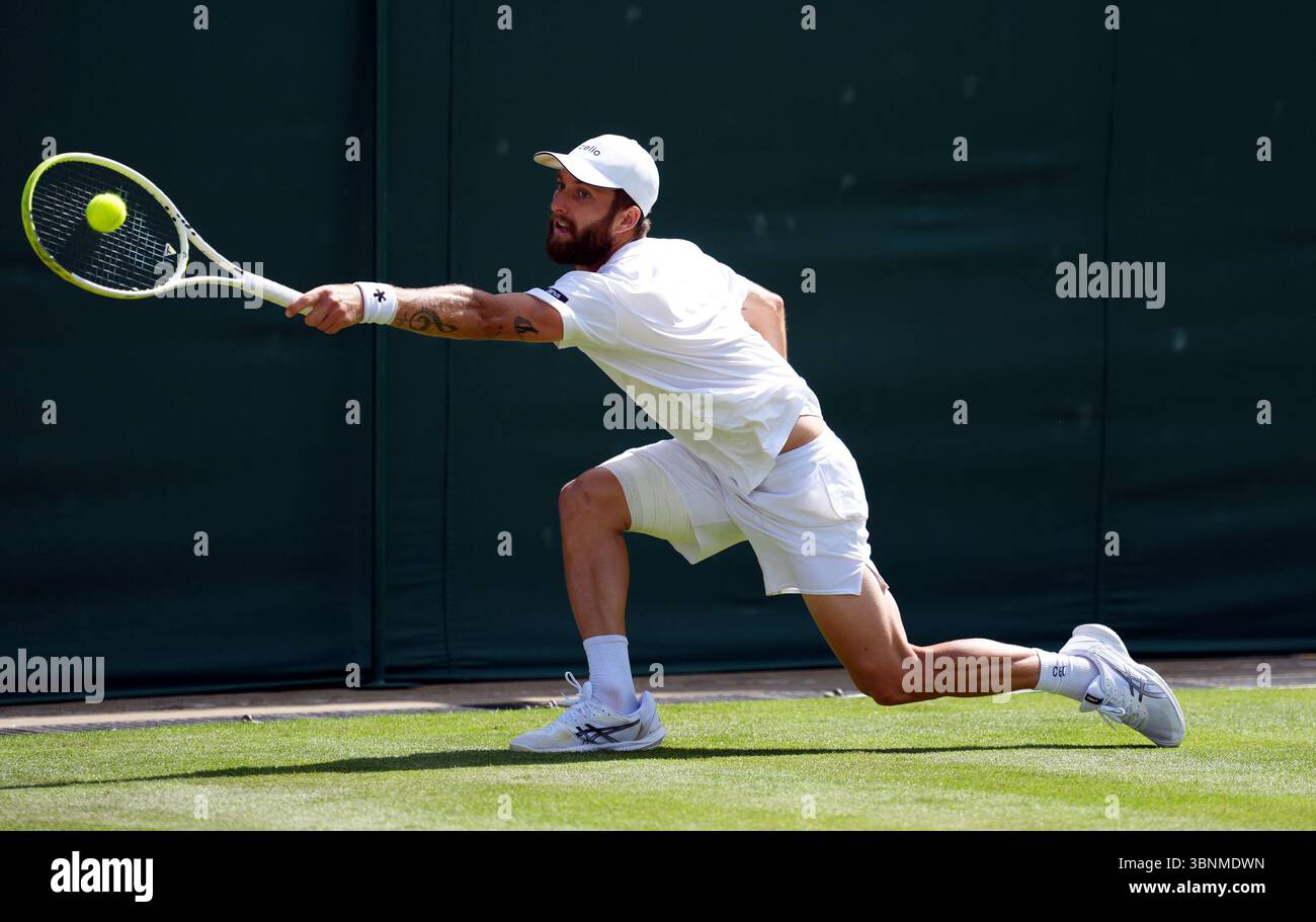 Corentin Moutet during his match against Grigor Dimitrov on day four of ...