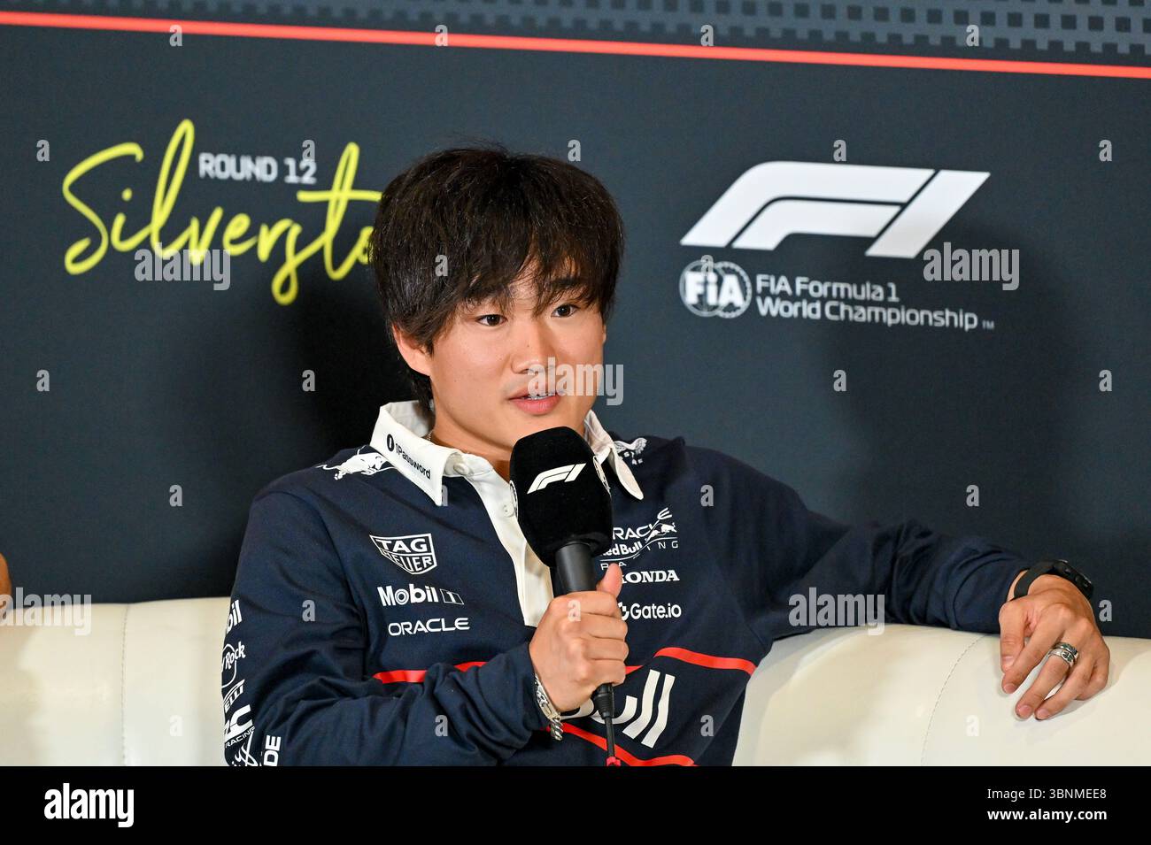 Towcester, UK. 03rd July, 2025. Yuki Tsunoda, Red Bull Racing, during a ...