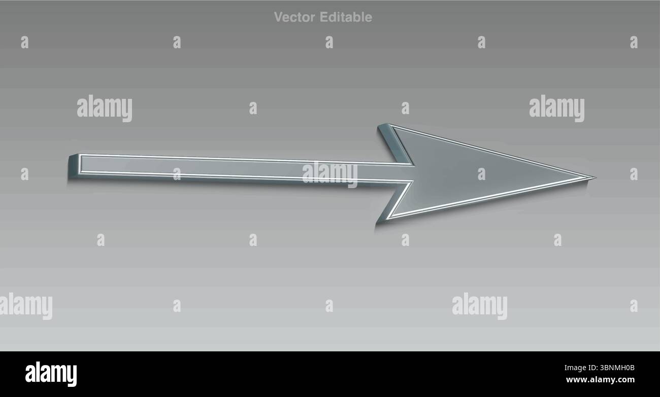 Silver Arrow Icon – Metallic Directional Symbol for Modern Navigation ...