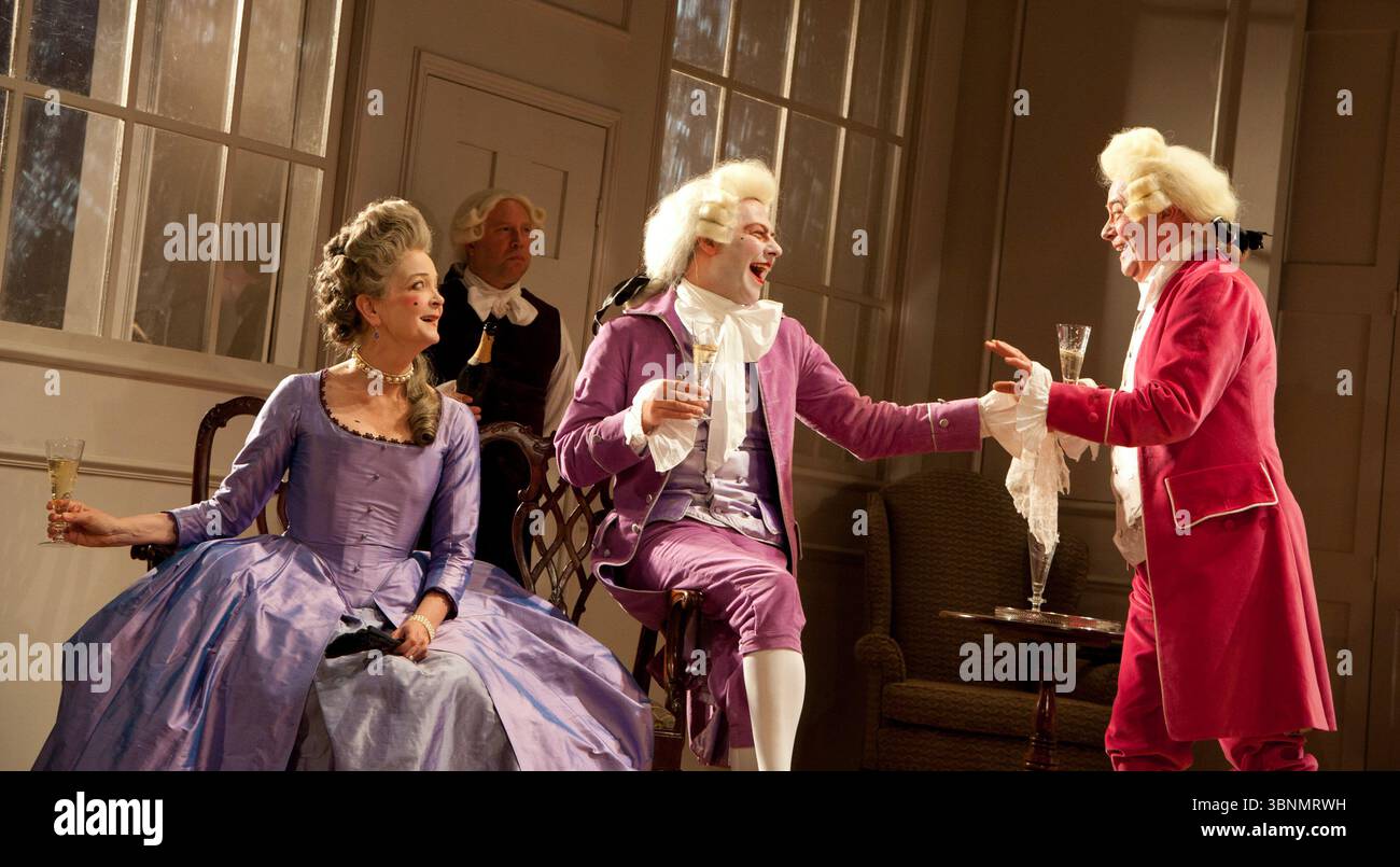 Act II scene i - l-r: Serena Evans (Lady Sneerwell), Grant Gillespie ...