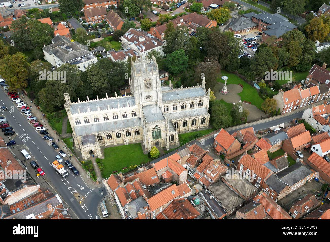 aerial view of St Mary's Church, Anglican parish church. Beverley in ...