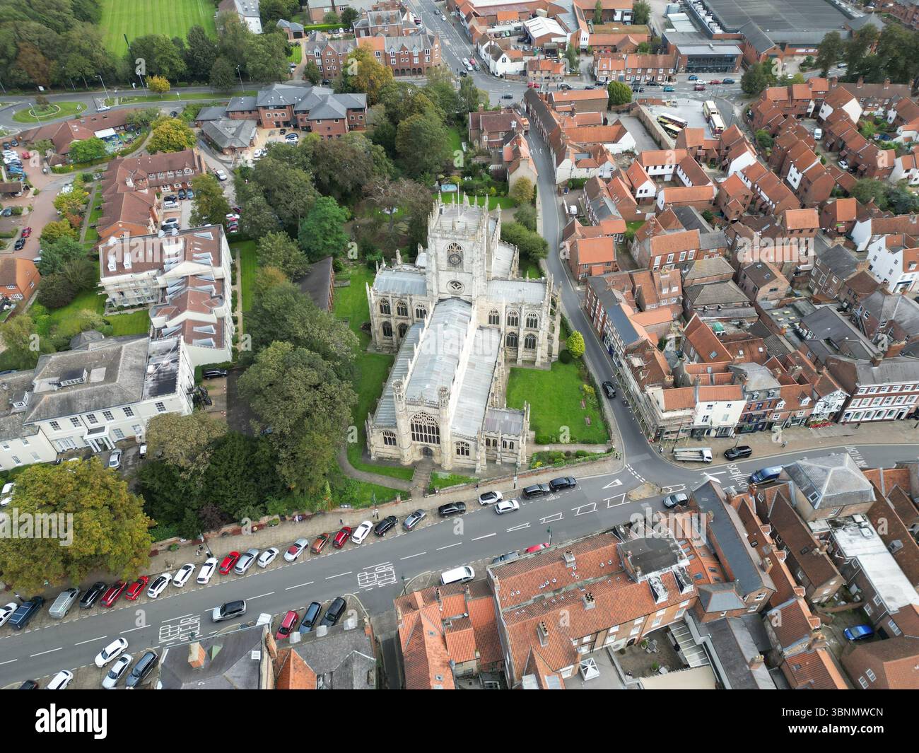 aerial view of St Mary's Church, Anglican parish church. Beverley in ...