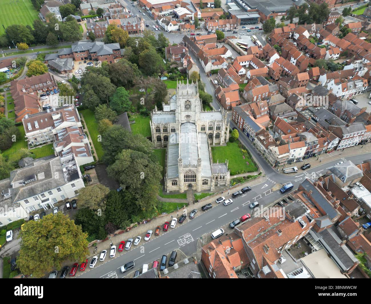 aerial view of St Mary's Church, Anglican parish church. Beverley in ...