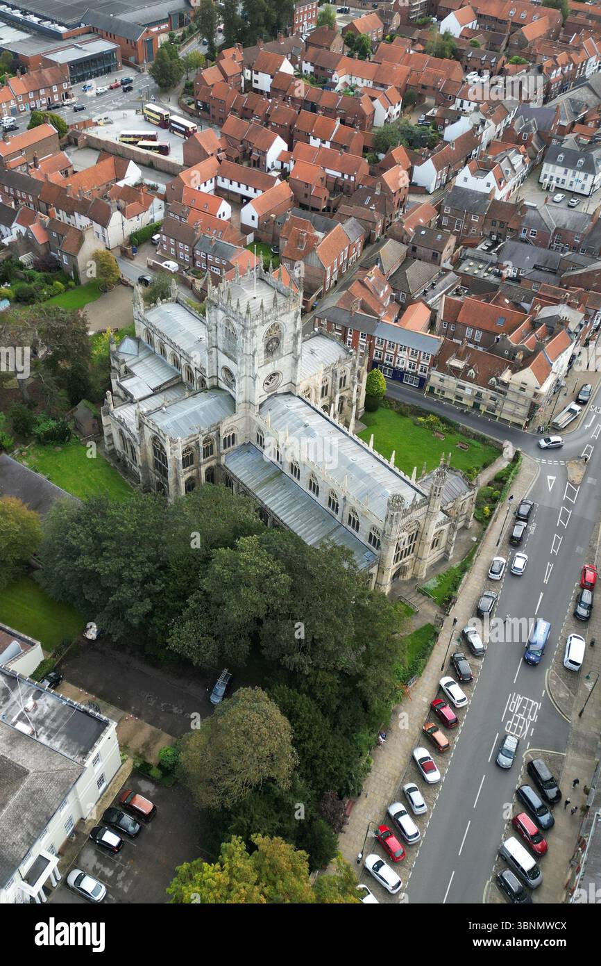 aerial view of St Mary's Church, Anglican parish church. Beverley in ...