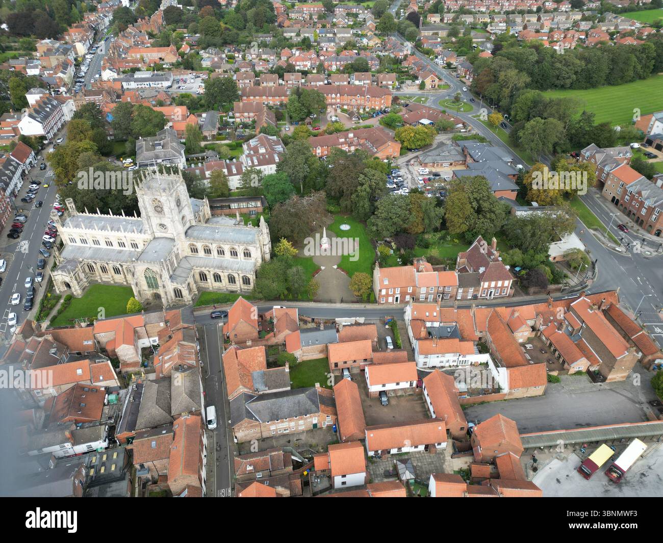 aerial view of St Mary's Church, Anglican parish church. Beverley in ...