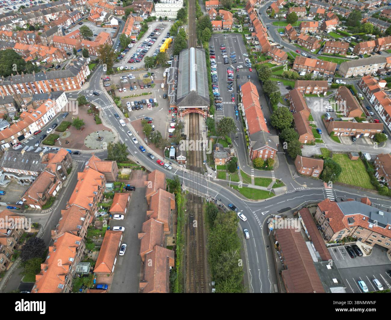 aerial view of Beverley train station, Station Square Beverley ...