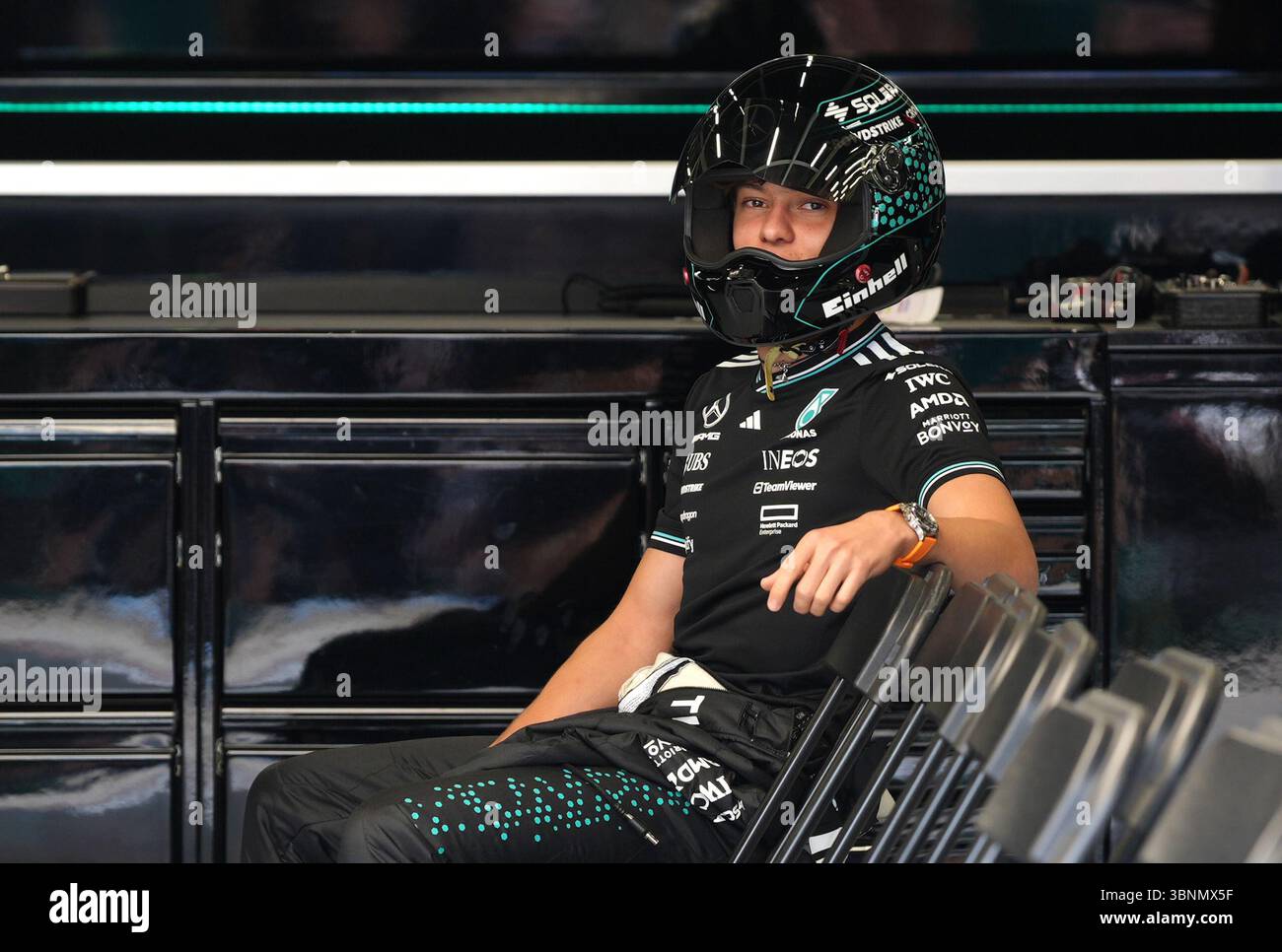 Mercedes driver Andrea Kimi Antonelli at Silverstone Circuit ...