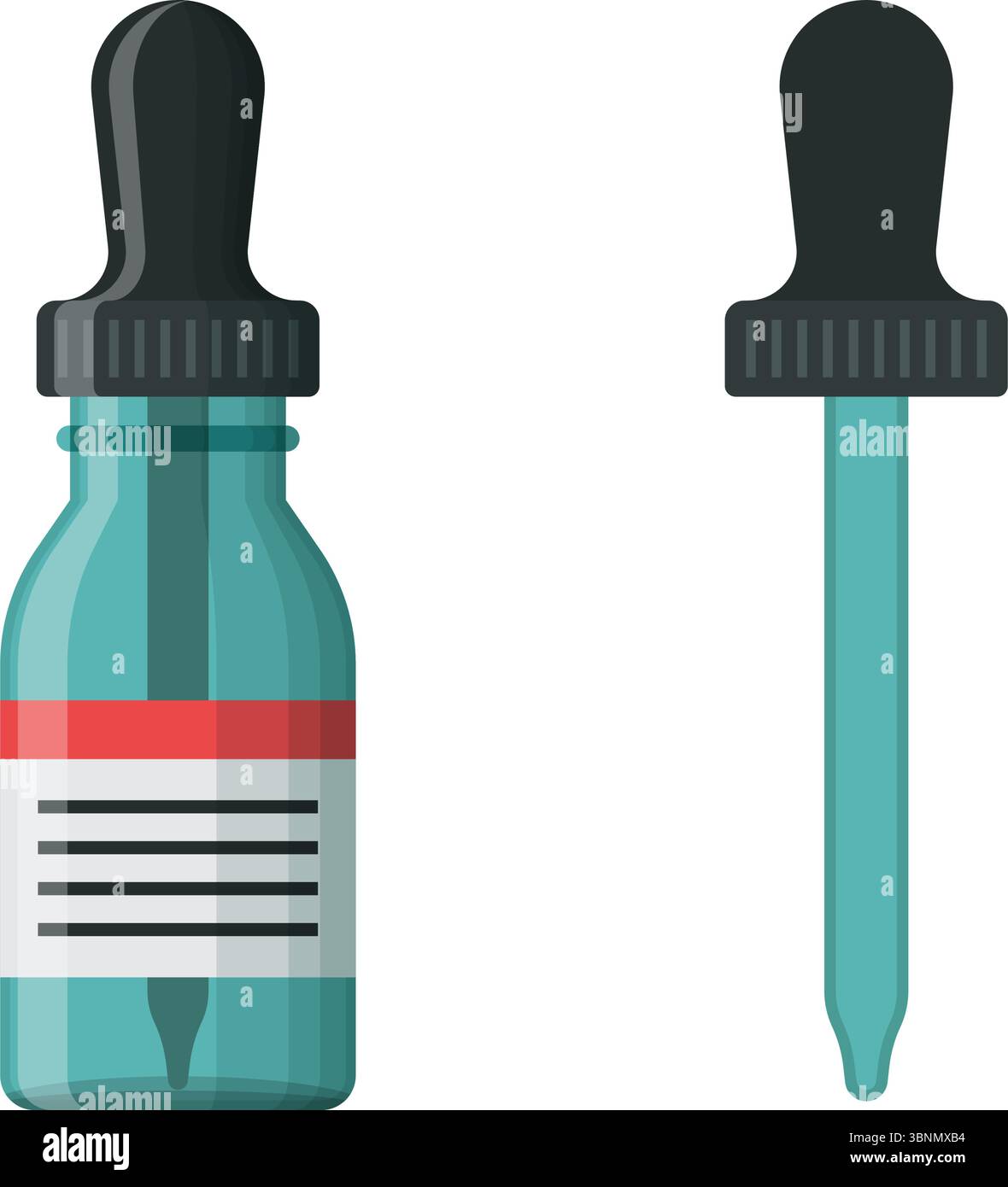 Pipette with oil drop icon in flat style. Dropper bottle vector ...