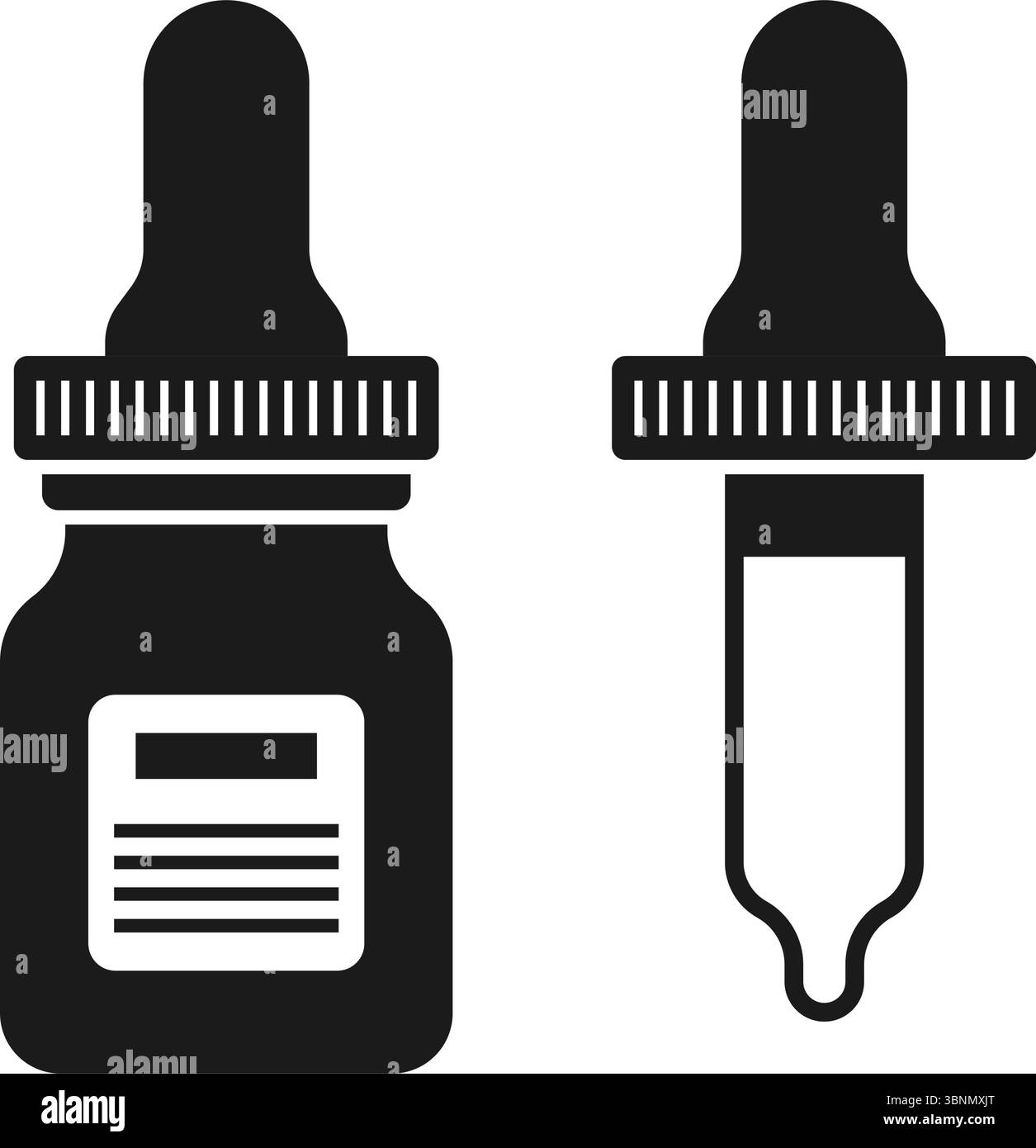 Pipette with oil drop icon in flat style. Dropper bottle vector ...