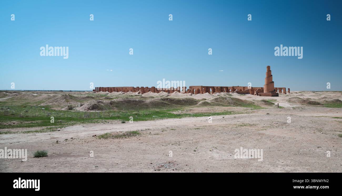 Ancient structures rise from the open terrain of Abu Dulaf, Iraq ...