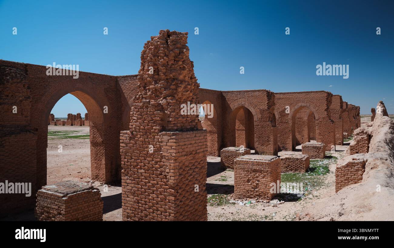 Explore the ancient ruins of Abu Dulaf in Iraq, where brick structures ...