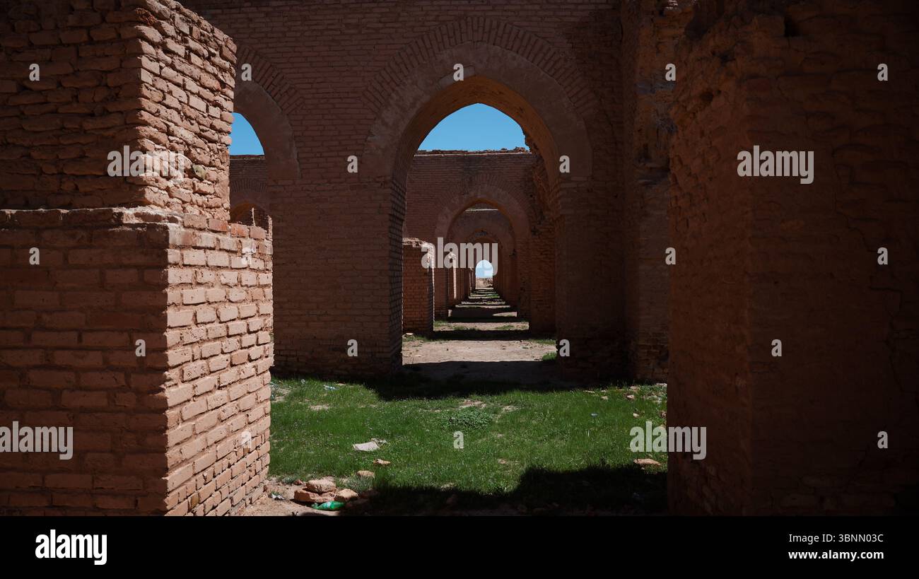 Brick arches and striking ruins fill the landscape of Abu Dulaf, Iraq ...
