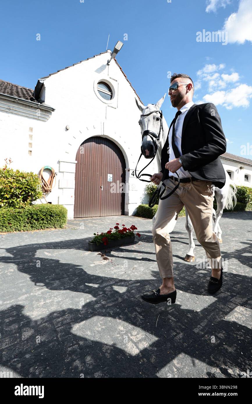 Clarke Johnstone of New Zealand with Rocket Man during the first horse ...