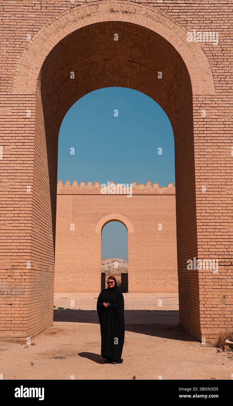 A tourist enjoys the remarkable architecture of a historical site in ...