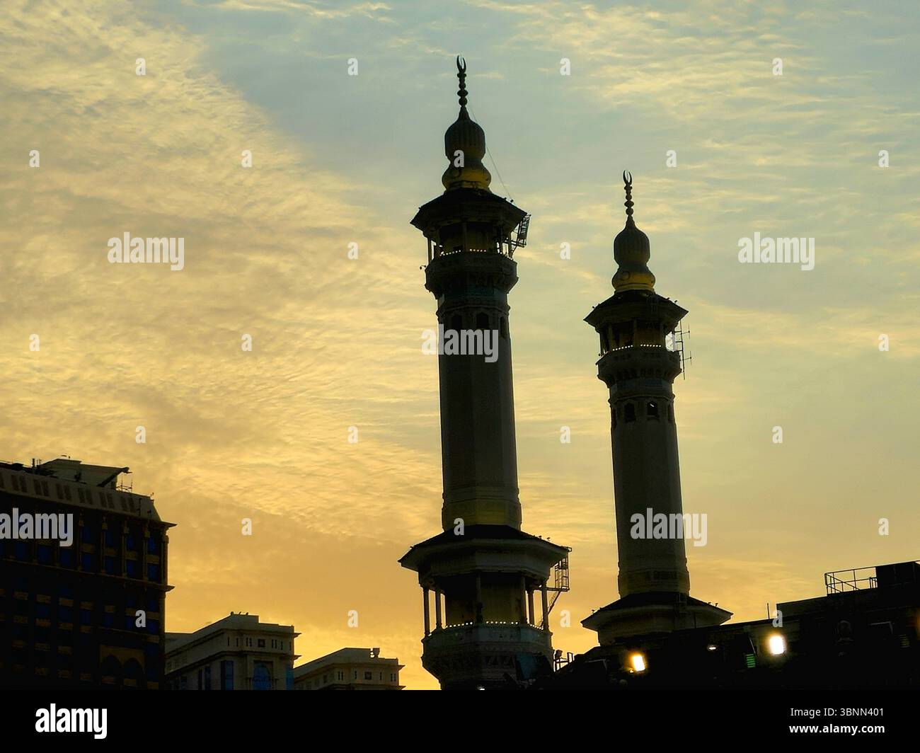 Mecca, Saudi Arabia, June 22 2024: The minarets from the grand sacred ...