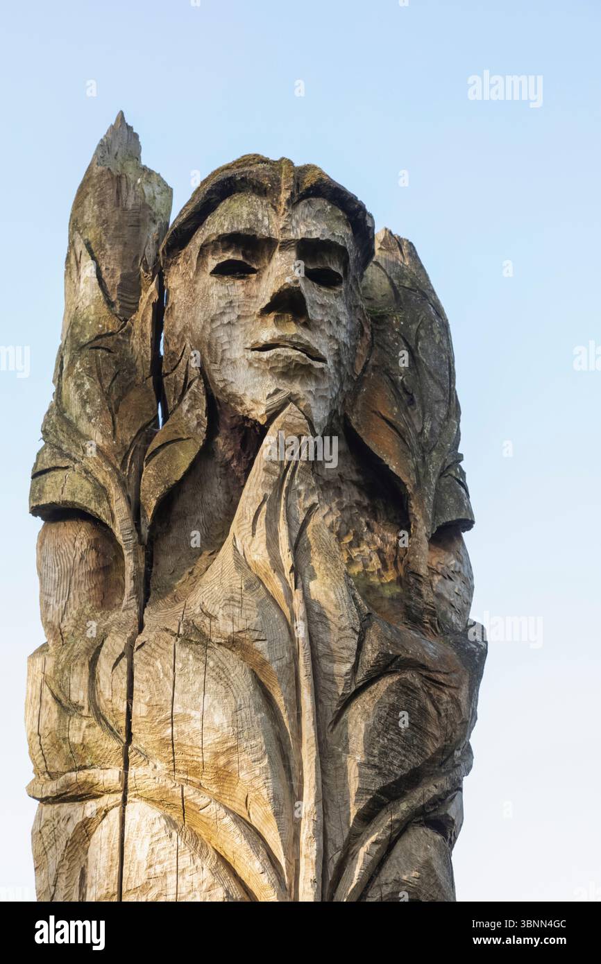 England, Somerset, Bath, Botanical Gardens, The Bath Totem Pole Stock ...