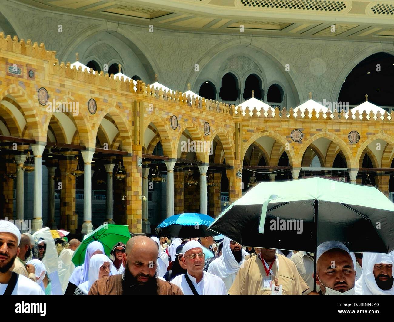 Mecca, Saudi Arabia, June 20 2024: Interior of the grand sacred mosque ...