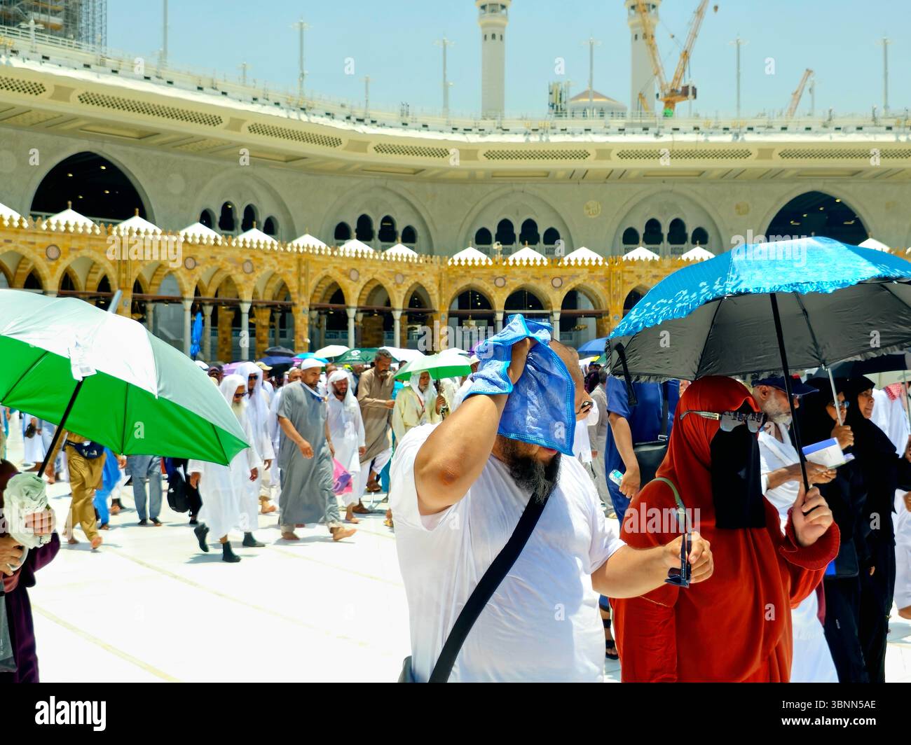 Mecca, Saudi Arabia, June 20 2024: Interior of the grand sacred mosque ...