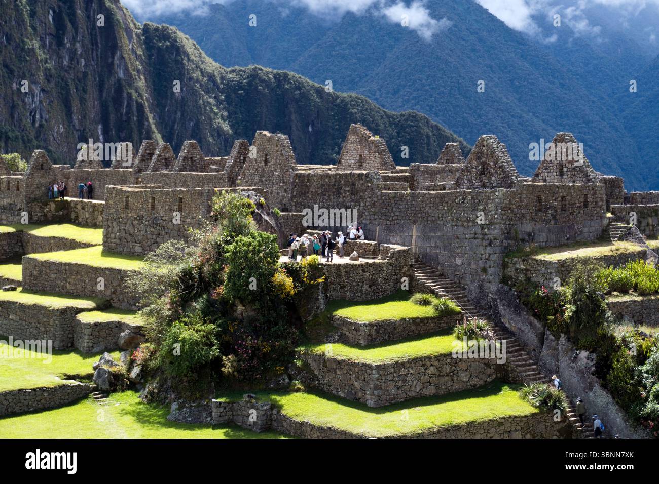 View of the Sacred Plaza area at Machu Picchu, the 15th-century Inca ...