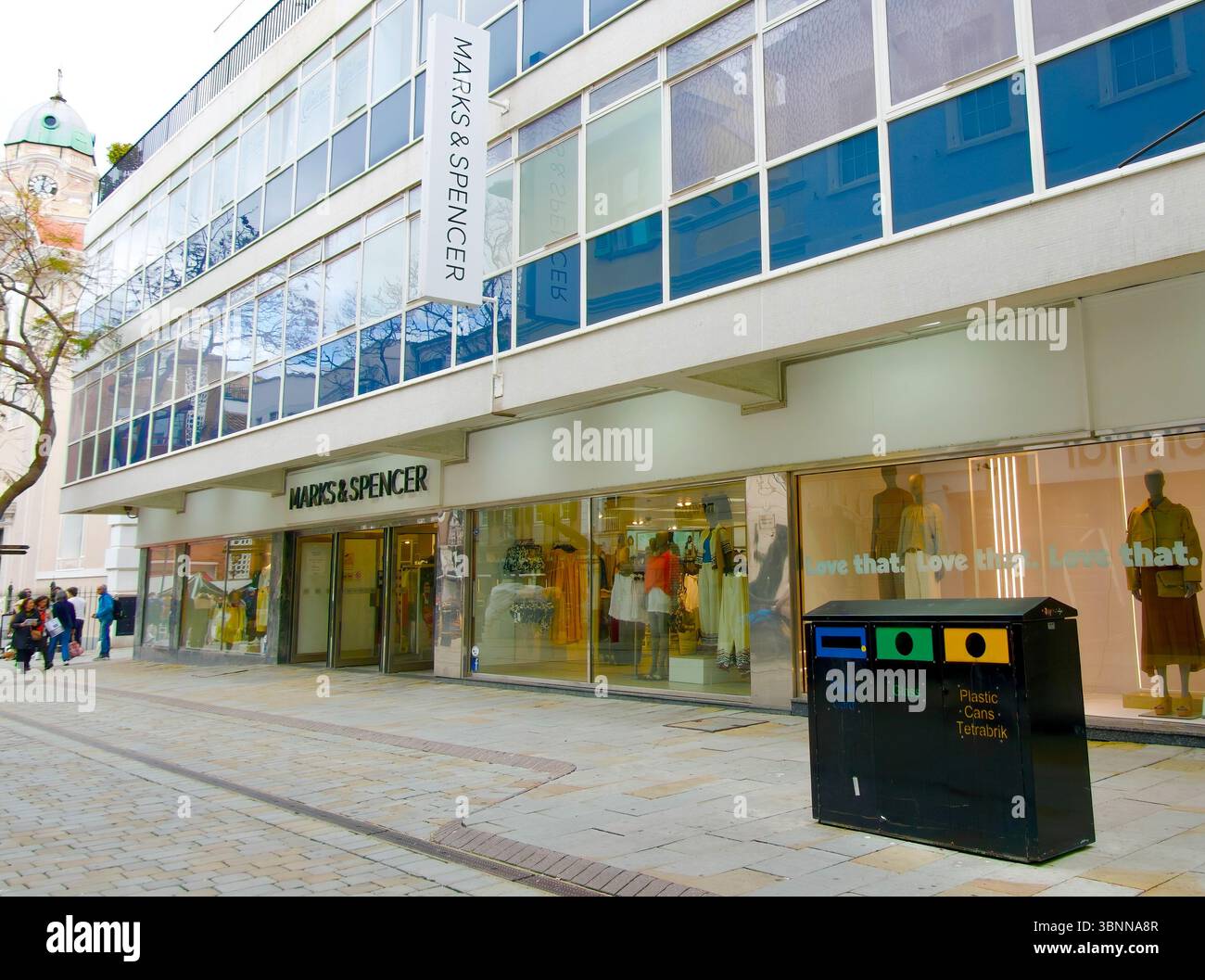 Marks & Spencer department store facade and entrance Main Street ...