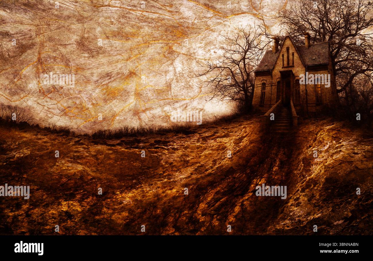 Haunted house with spider webs hi-res stock photography and images - Alamy