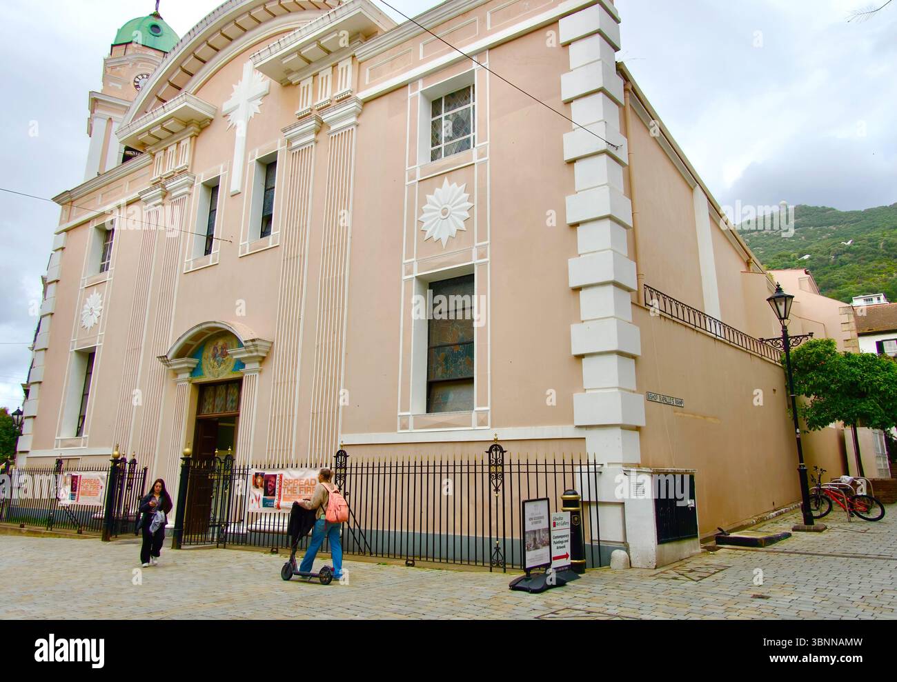 Facade and entrance to the Cathedral of Saint Mary the Crowned Catholic ...