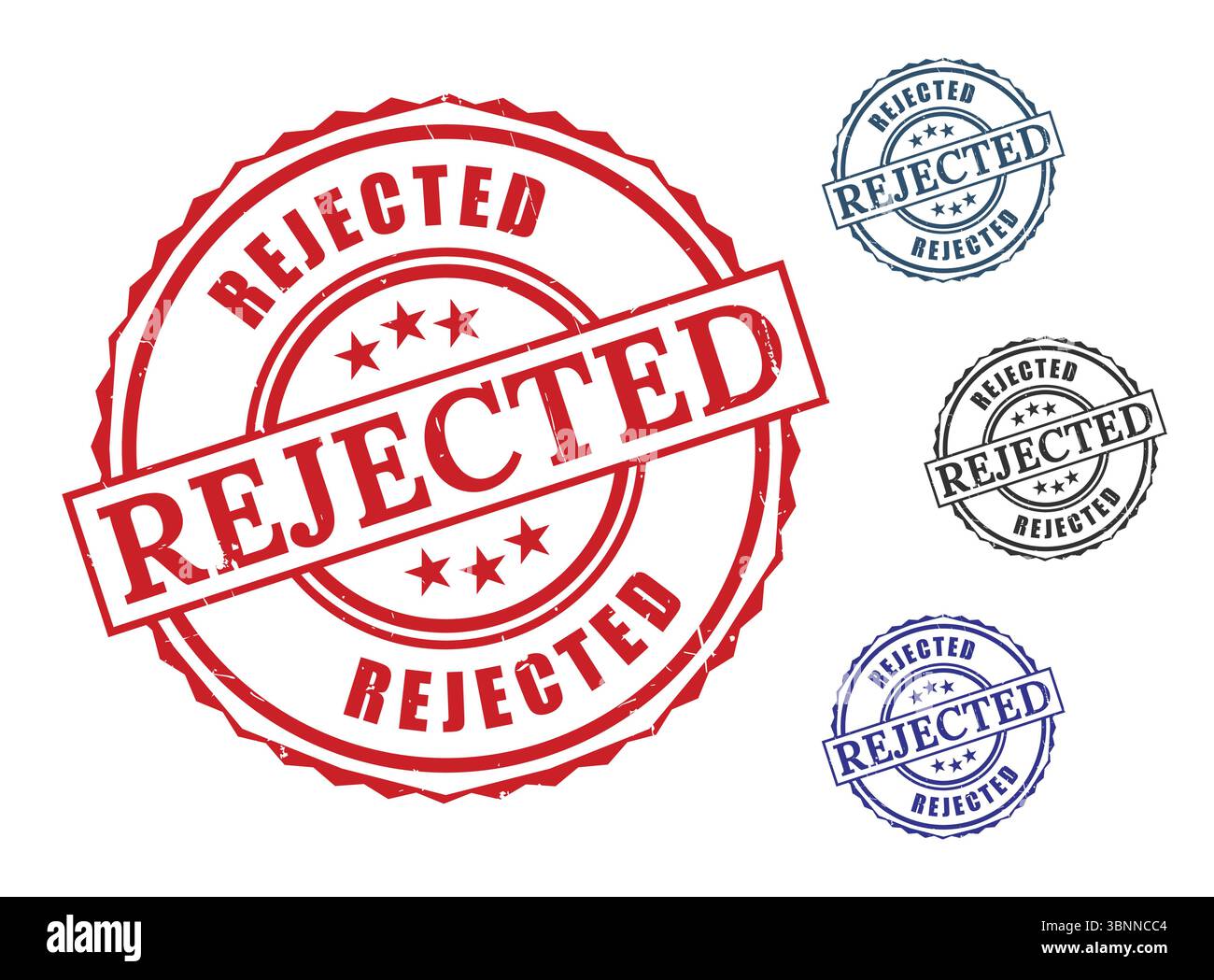 Rejected Stamp Graphics Versatile Red Blue Designs for Projects Stock ...