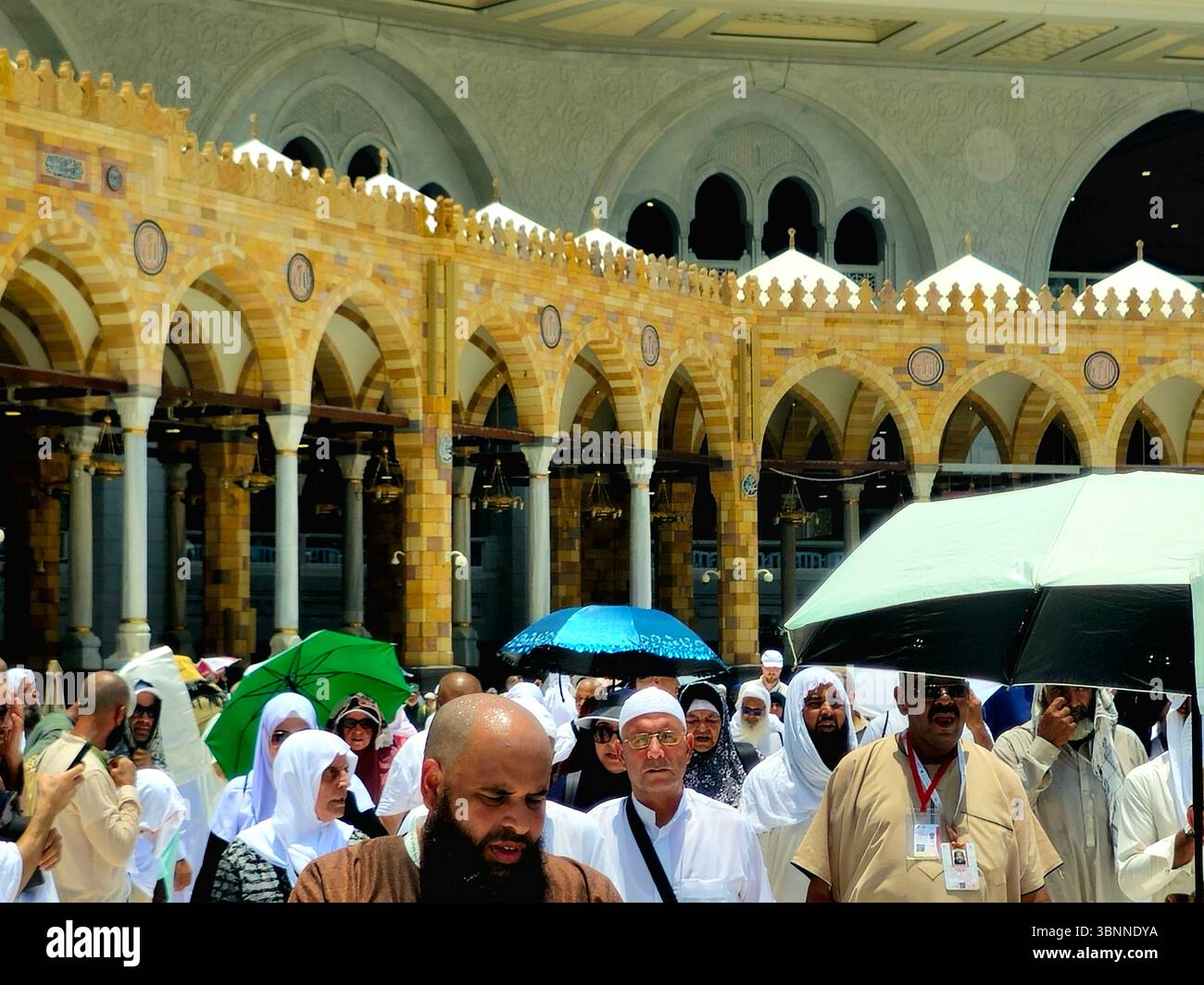 Mecca, Saudi Arabia, June 20 2024: Interior of the grand sacred mosque ...