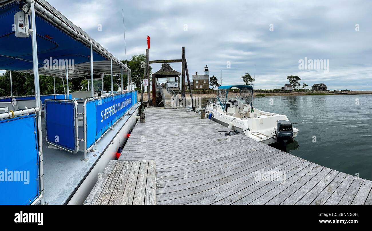 NORWALK, CT, USA - JUNE 27, 2025: Sheffield Island Lighthouse in ...