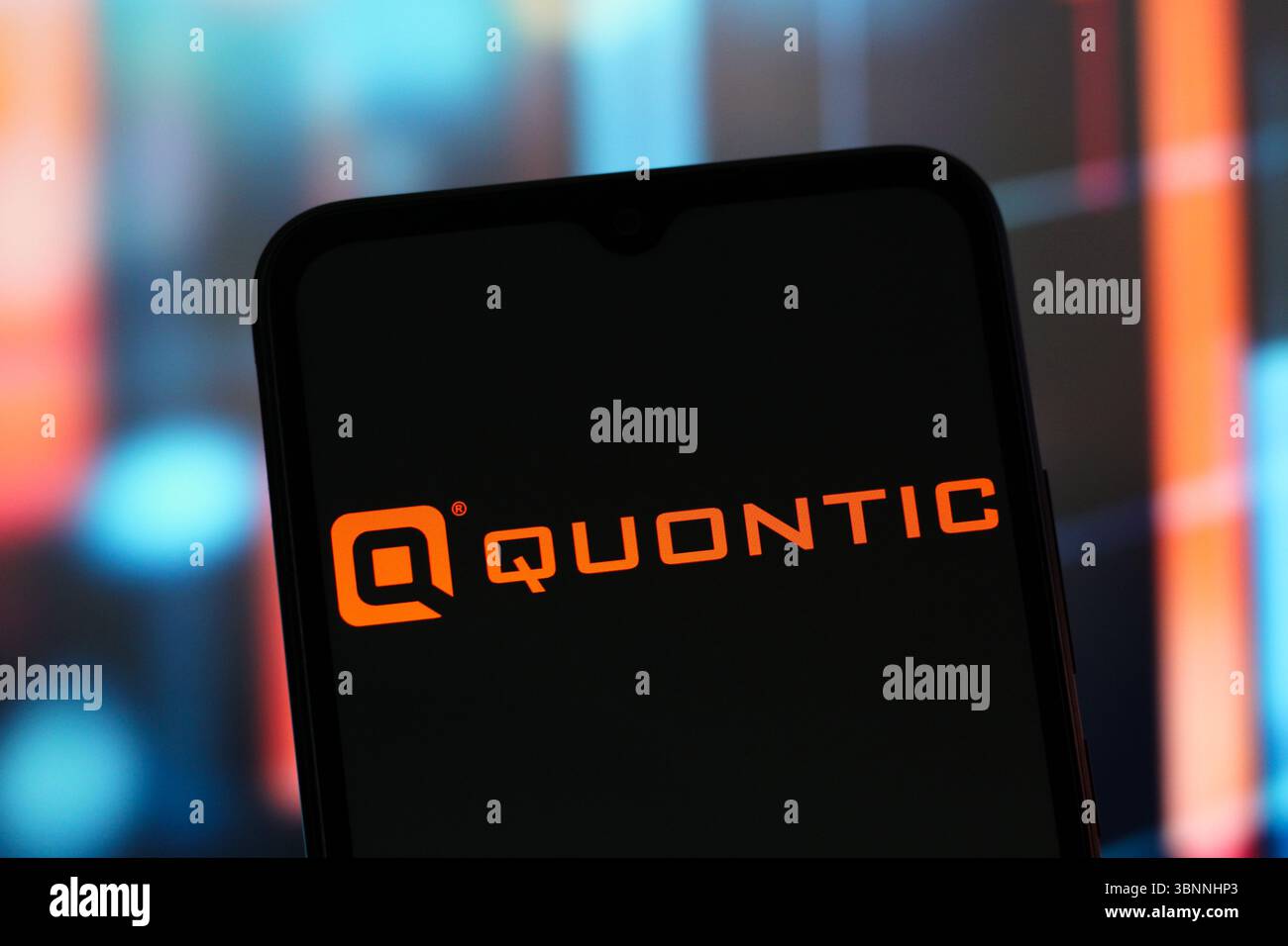 In this photo illustration, the Quontic Bank logo is seen displayed on ...
