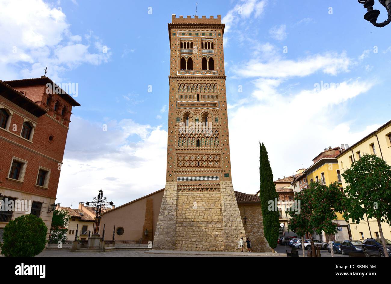 Teruel city, San Martín tower (Mudejar, 14th century). Aragón, Spain ...
