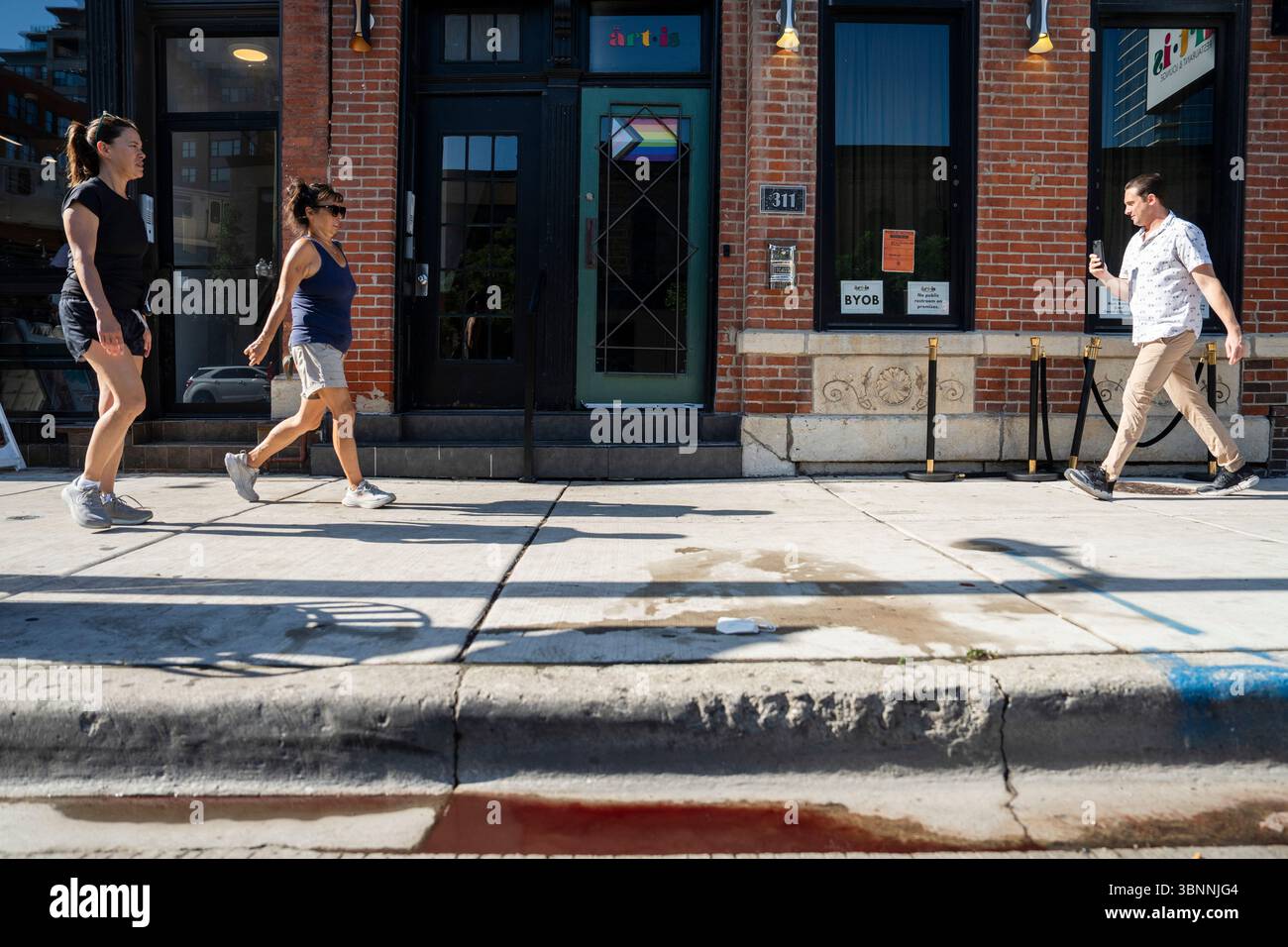 Blood pools on the gutter outside Artis, Thursday, July 3, 2025, after ...