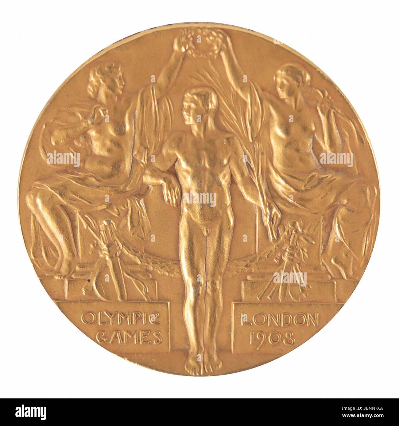 July 2, 2025, Boston USA: London 1908 Olympics Gold A gold medal from ...