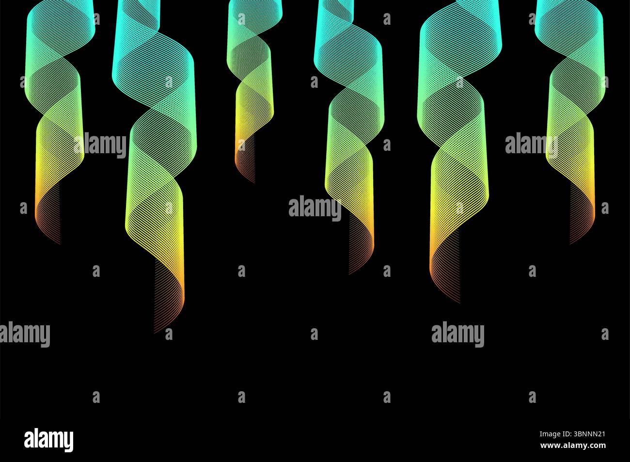 Abstract green gold line swirly wave and texture in gold color with ...