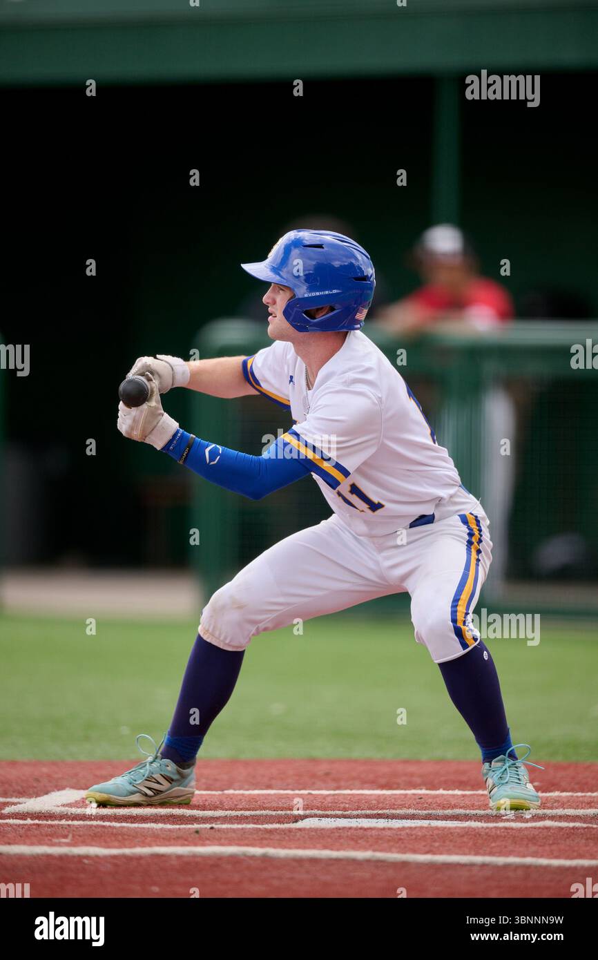 Stillwater Pioneers Brayden Dyson (11) bunts during a High School ...