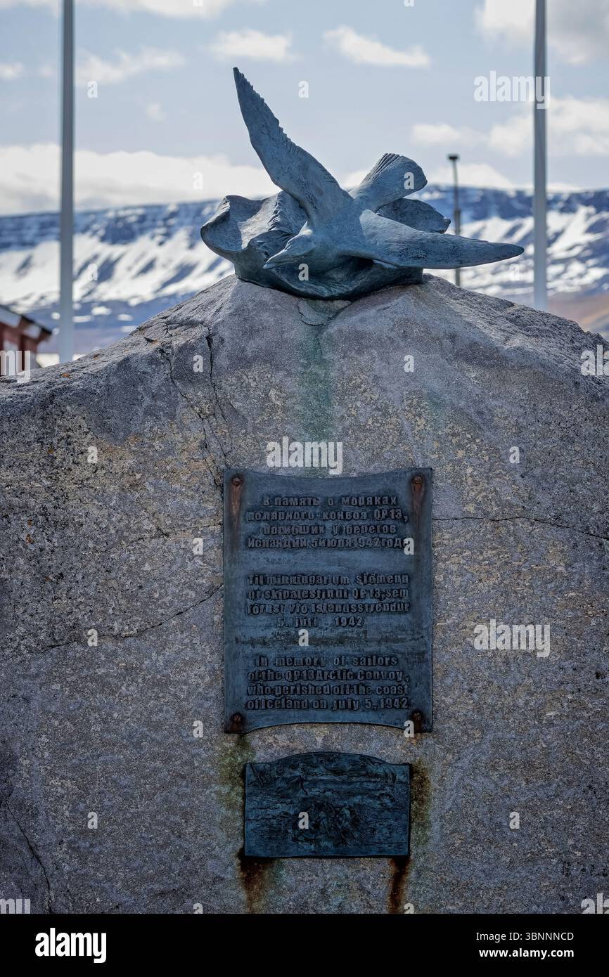 Convoy QP13 Memorial, Ísafjörður, Westfjords Peninsula, Iceland on 7 ...
