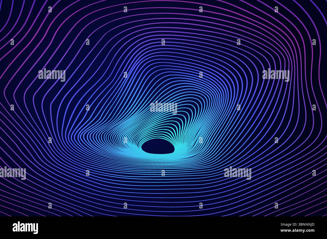 Tunnel 3d line wormhole abstract background. Big data hole sound wave ...