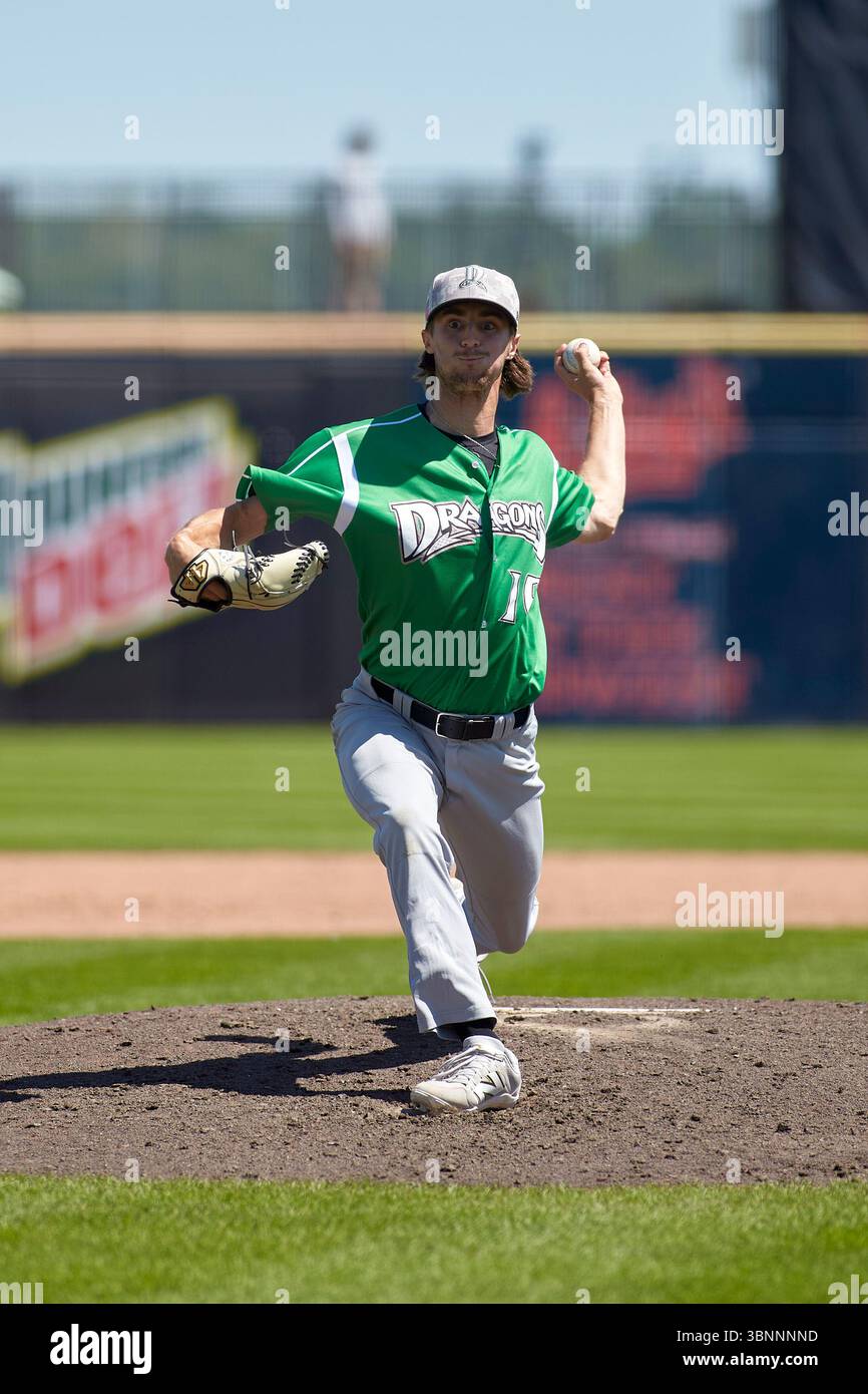 Dayton Dragons pitcher Graham Osman (16) delivers a pitch during an ...