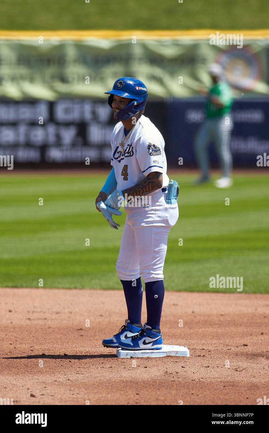 Quad Cities River Bandits Erick Torres (4) on second base after hitting ...