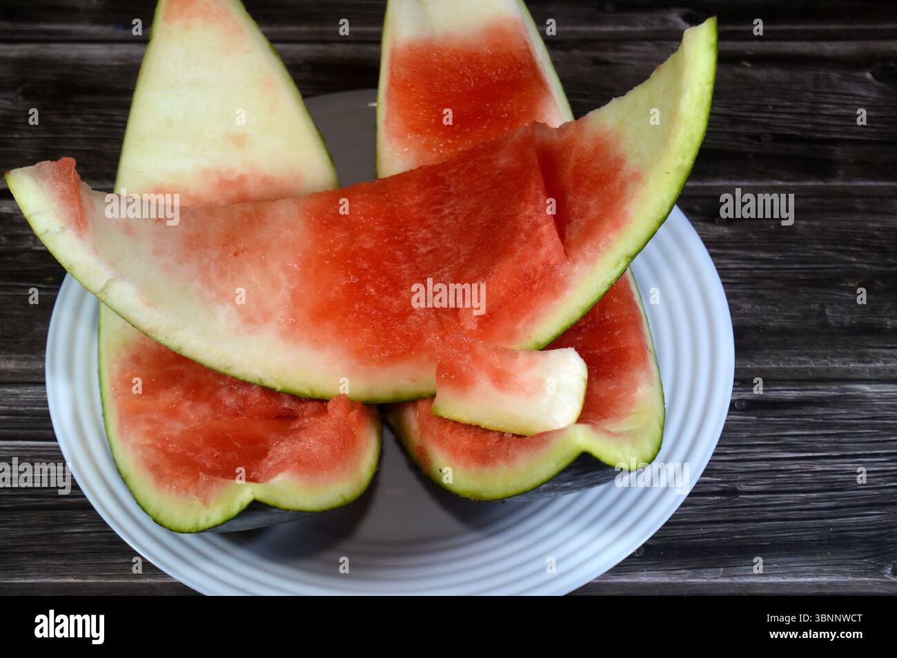 Watermelon rind, the white and light green outer part of a watermelon ...