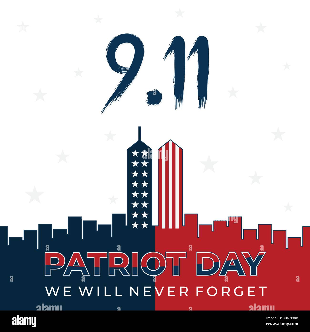 Patriot Day September 11th with abstract New York City background ...