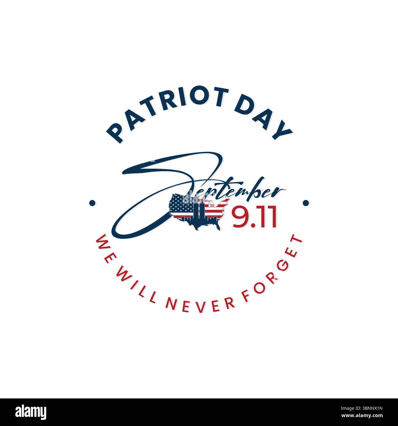 America flag isolated America map for celebrate Patriot Day background ...