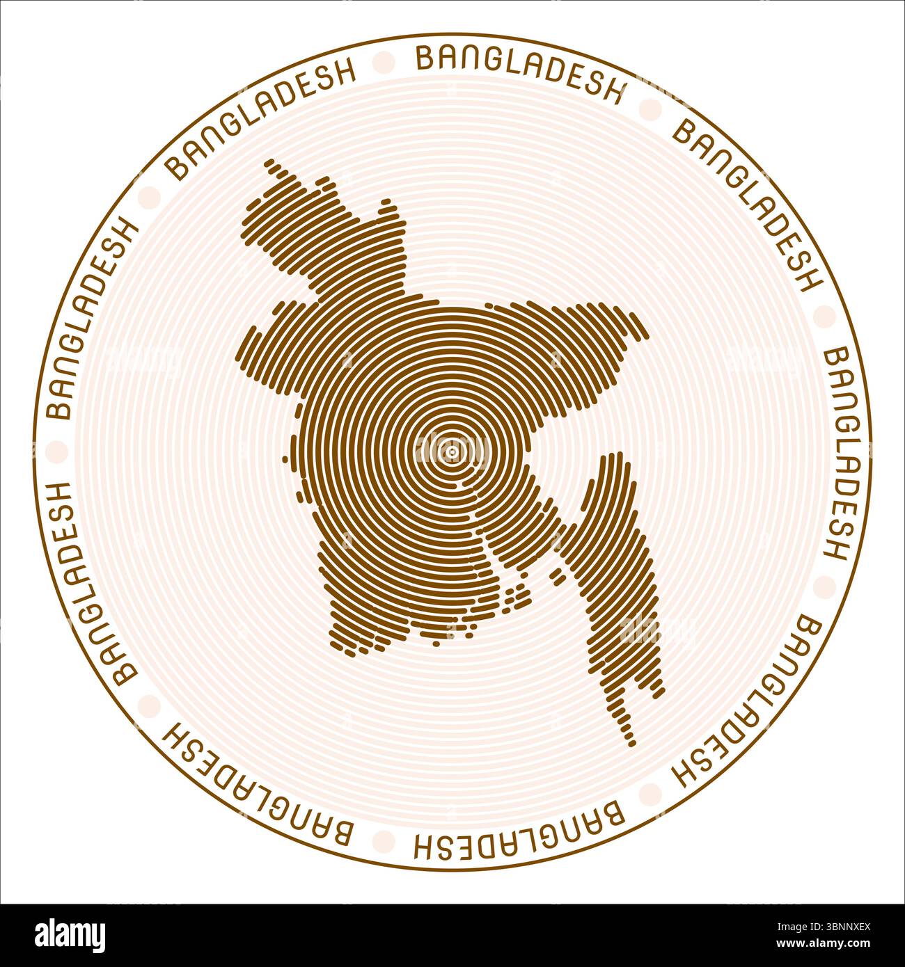 Bangladesh round logo design. Country shape build of rings. Bangladesh ...