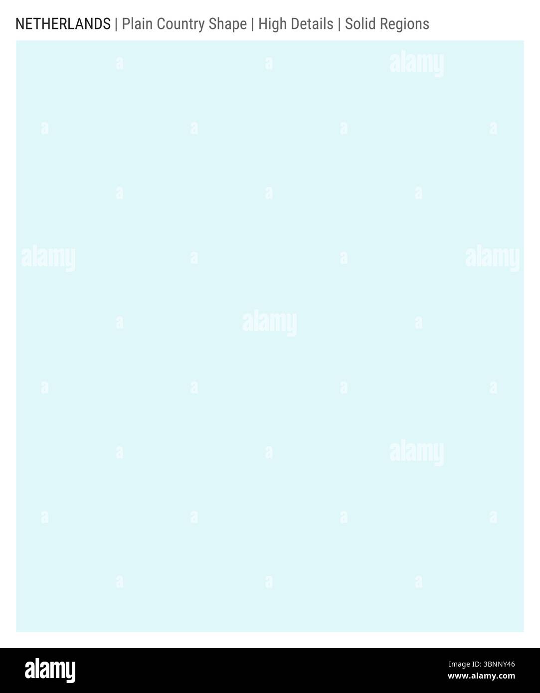 Netherlands plain country map. High details. Solid regions style. Shape ...