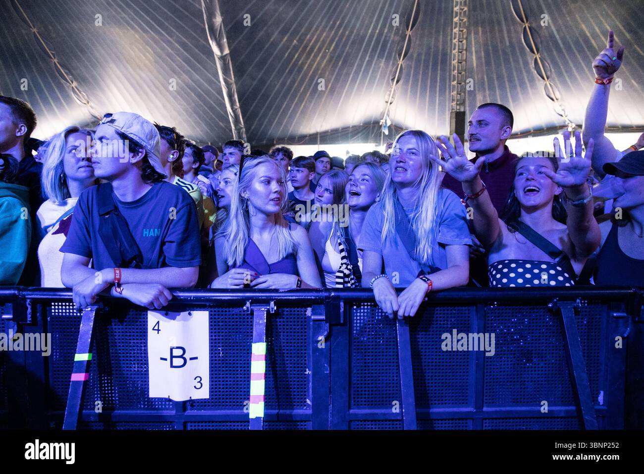 Festival-goers seen during the concert of the Danish quartet APHACA at ...