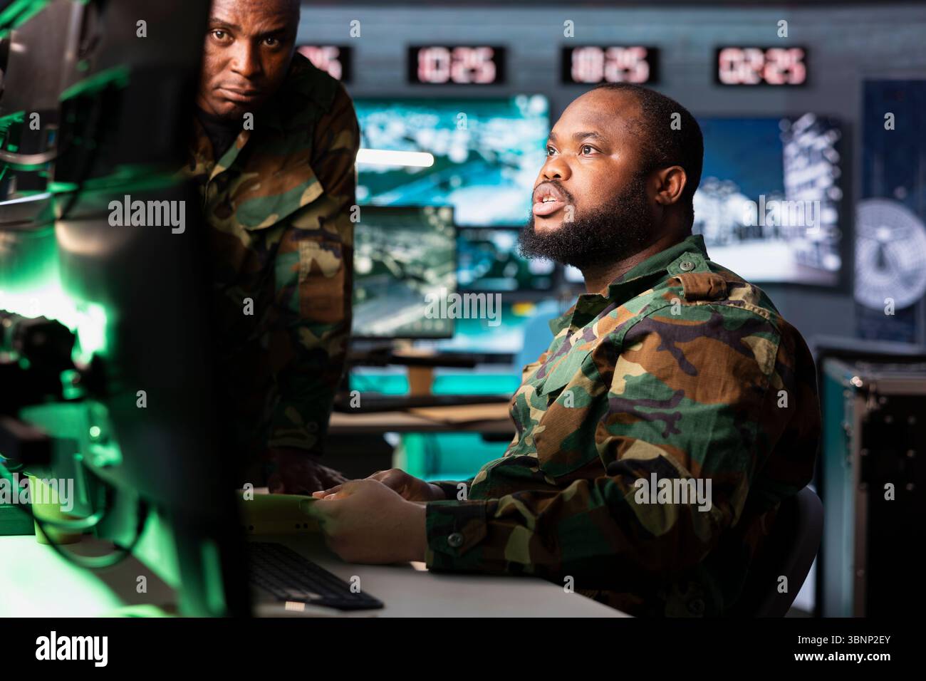 Military professional reporting battlefield information to army ...