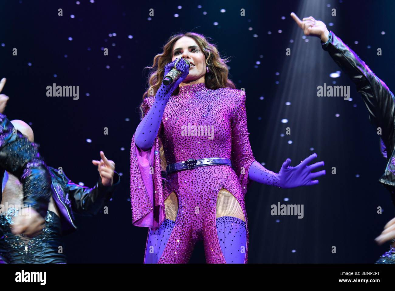 Mexican singer Gloria Trevi. performing during a concert at the ...