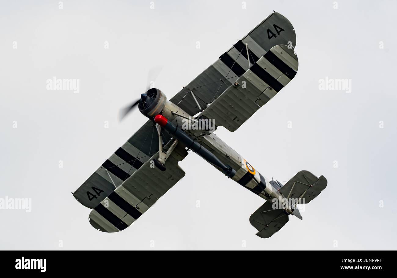 Fairey Swordfish of the Royal Navy performs in the flying display at ...